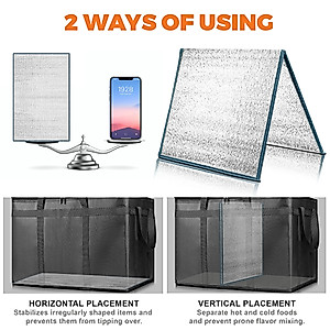 Micanlo Insulated Food Delivery Bag, Commercial Grade Pizza Carrier for Hot and Cold Food, Large Reusable Catering Cooler Bag 22x15x14, Pizza Delivery Box for Uber Eats, Doordash Essentials