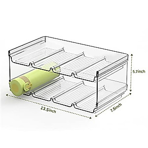 ZIJUND Water Bottle Organizer for Cabinet, 2 Pack Stackable Plastic Water Bottle Holder, Wine Racks for Kitchen Pantry Organization and Storage, Holds 8 Bottles