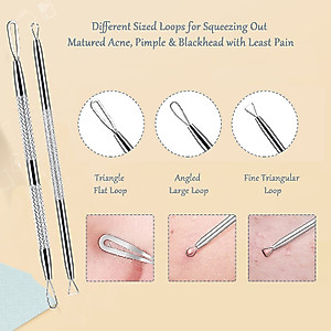Blackhead Remover Pimple Popper Tool Kit, 6-in-1 Blackhead Comedone Acne Blemish Pimple Extractor Tool Kit Tweezers Kit Skin Care Tools for Face