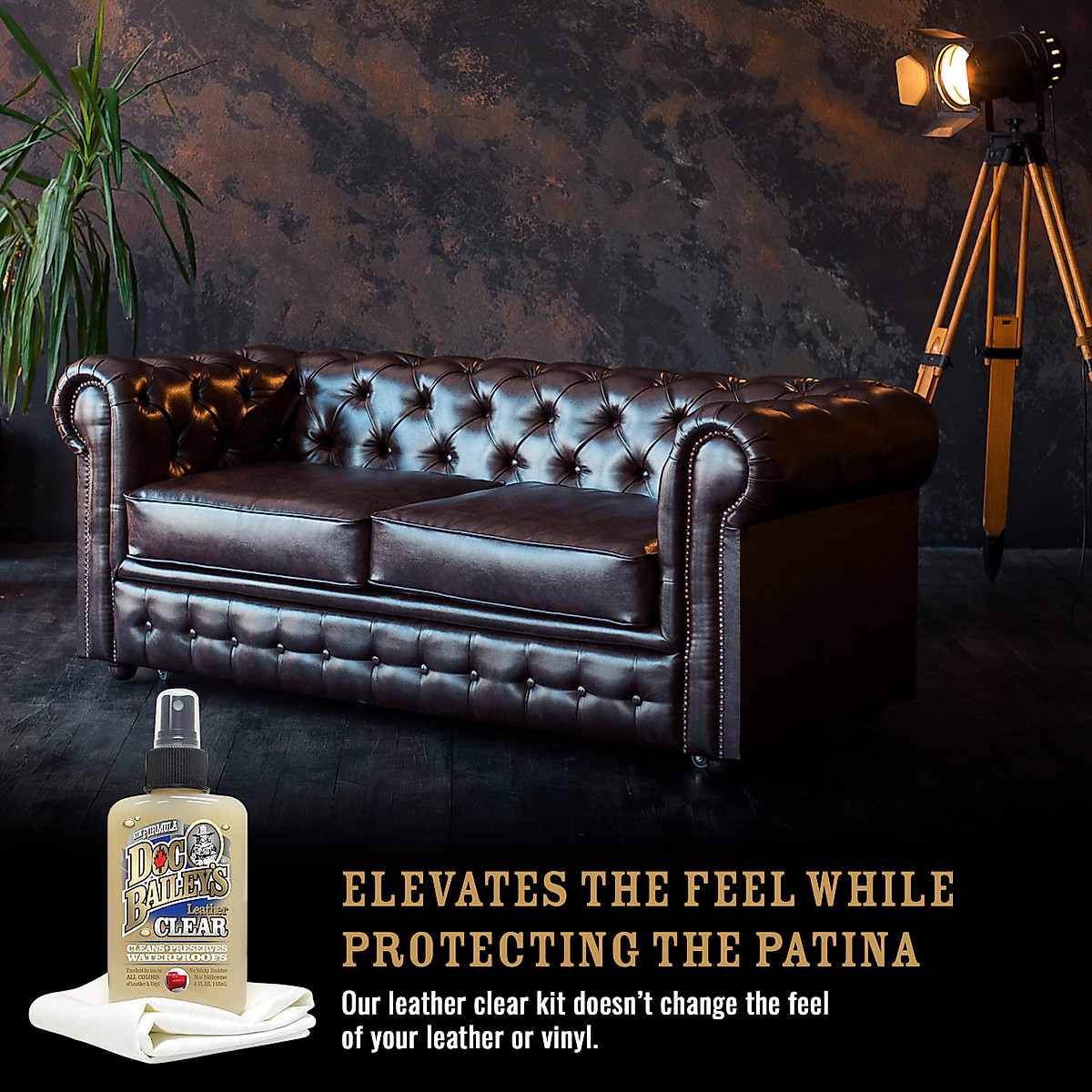 Doc Baileys “Clear” Formula for Any Color Leather- One Step Kit- Conditioner, Cleaner, and Softener- Waterproof, Stain Proof, Maintain and Protect Leather, Vinyl, Canvas, and More- No Sticky Residue