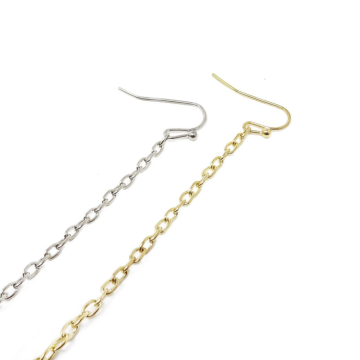 Honbay 2PCS Pierced Indian Nose Rings with Chain Nose to Ear Chain