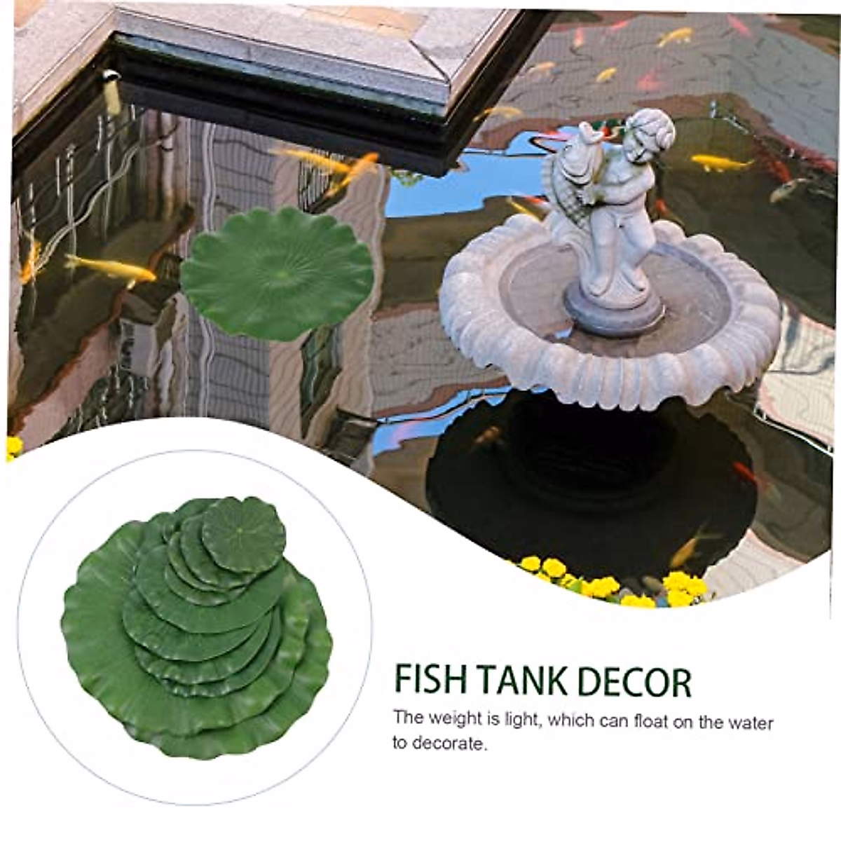 DECHOUS Lily Pad 10pcs Fish Tank Simulated Lotus Leaf Faux Greenery Artificiales para Fake Plant Decor Water Flower Floating Foam Water s Pond Lilly Pad Garden Lotus Leaves