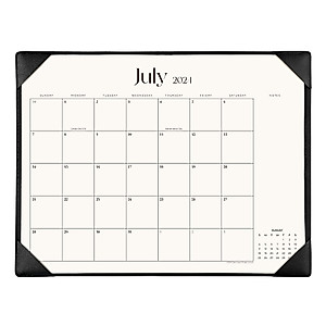 Simplified Desk Calendar 2024-2025 with Desktop Mat, Cabbrix Large Desk Pad Calendar 21 x 16.5 Inch Runs From Now to Jun 2025, Desk Blotter Calendar 2024-2025 for Home School and Office (Black)