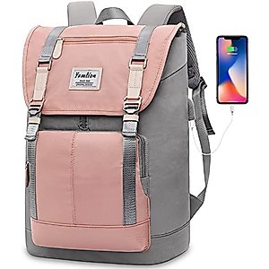 YAMTION Women Laptop Backpack 17 inch School Backpack for Teen Girls,College Backpack Student Bags Water Resistant with USB Charging Port for Work Gym and Travel,for Nurse and Teacher