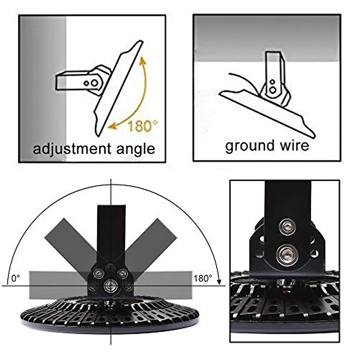 Viugreum 10 Pack 100W UFO LED High Bay Light, IP65 Waterproof 6500K Daylight White LED Warehouse Lighting, Commercial Bay Lighting for Garage Barn Workshop Wet Location