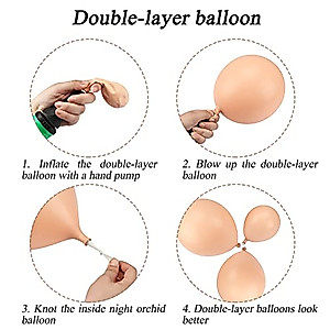 RUBFAC Blush Balloons Garland Arch Kit, Retro Pink Orange Gold White Balloons Confetti Latex Balloons for Girls Baby Shower Garden Tea Party Bachelorette Birthday Wedding Decorations