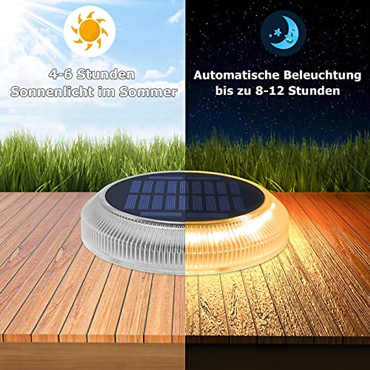WILLED Solar Step Lights Outdoor, Warm White Solar Deck Lights IP65 Waterproof, Solar Powered Step Lights for Stairs, Post Cap, Fence, Driveway, Walkway, Pathway, Patio, Garden, 4 Pack