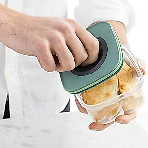 BergHOFF LEO 5Pc PP Smart Seal Food Containers Set Square Green Leakproof Airtight Twist-lock System