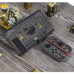 DLseego Dockable Protective Case Design for Nintendo Switch, Newest Pattern Cover with Anti-Scratch and Shock-Absorption Design Soft Touch Hard Cover with 2 pcs Thumb Grips - Zelda