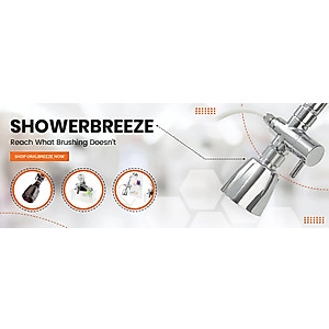 Oral Breeze ShowerBreeze | Flosser for Teeth, Gums, Braces | Water Jet Dental Irrigator | Treats Gum Disease Naturally | Easy Shower Installation | 15 Seconds Daily for Preventative Care