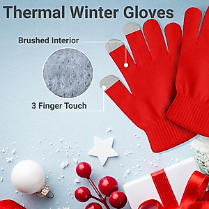Winter Magic Gloves, 12 Pairs Stretchy Warm Knit Bulk Pack Mens Womens