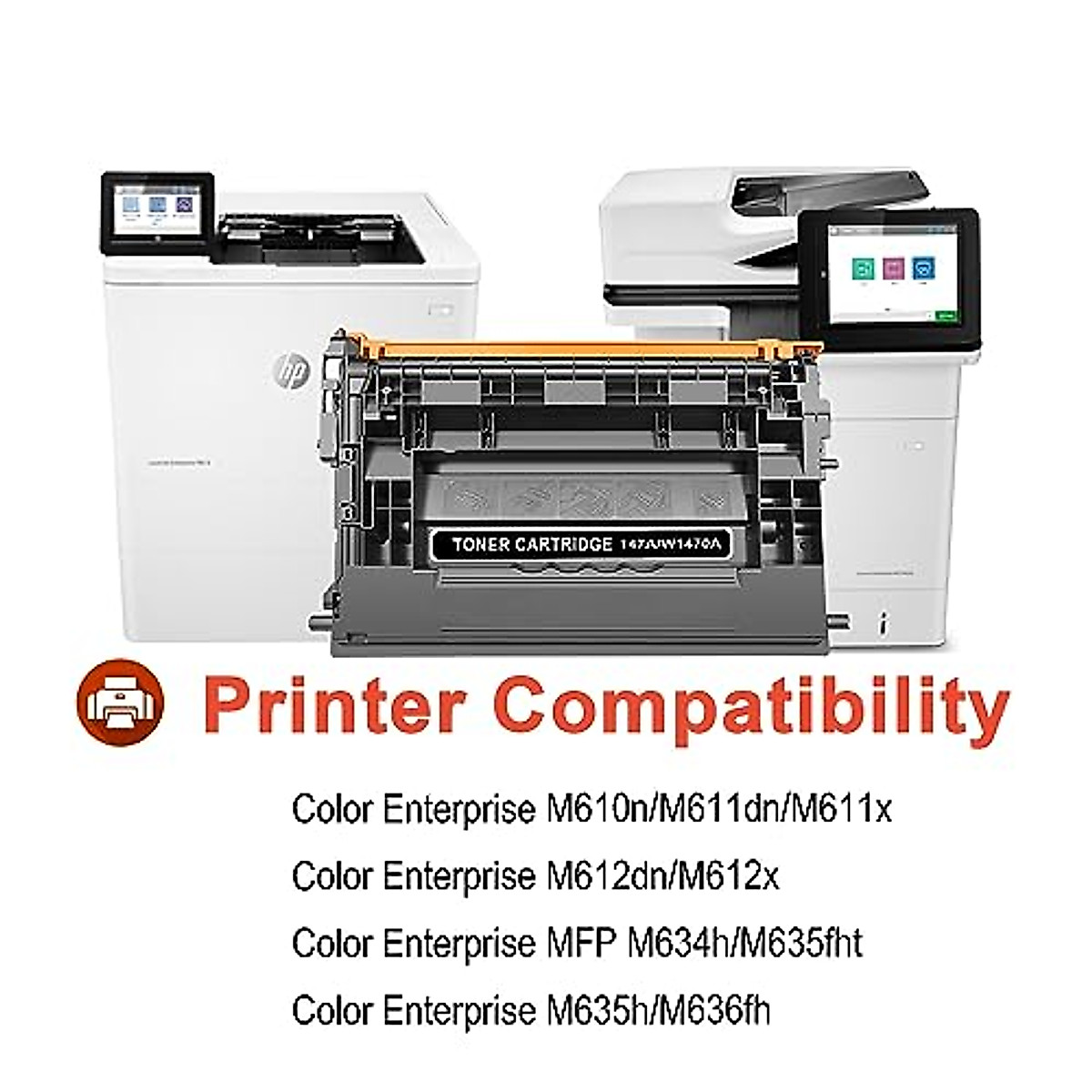 Shribbery 147A Black Toner Cartridge (with Chip),W1470A High Capacity Toner Cartridge, Compatible Replacement for Enterprise M610n M611x M612x MFP M634h M635fht M636fh Printer .(1Pack/Black )