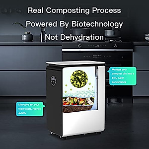 GEME | World's First Bio Smart Electric Composter Kitchen, Turn Food Waste into Real Organic Compost No Dehydration - 19L Food Cycler Compost Machine with Electric Compost Bin…