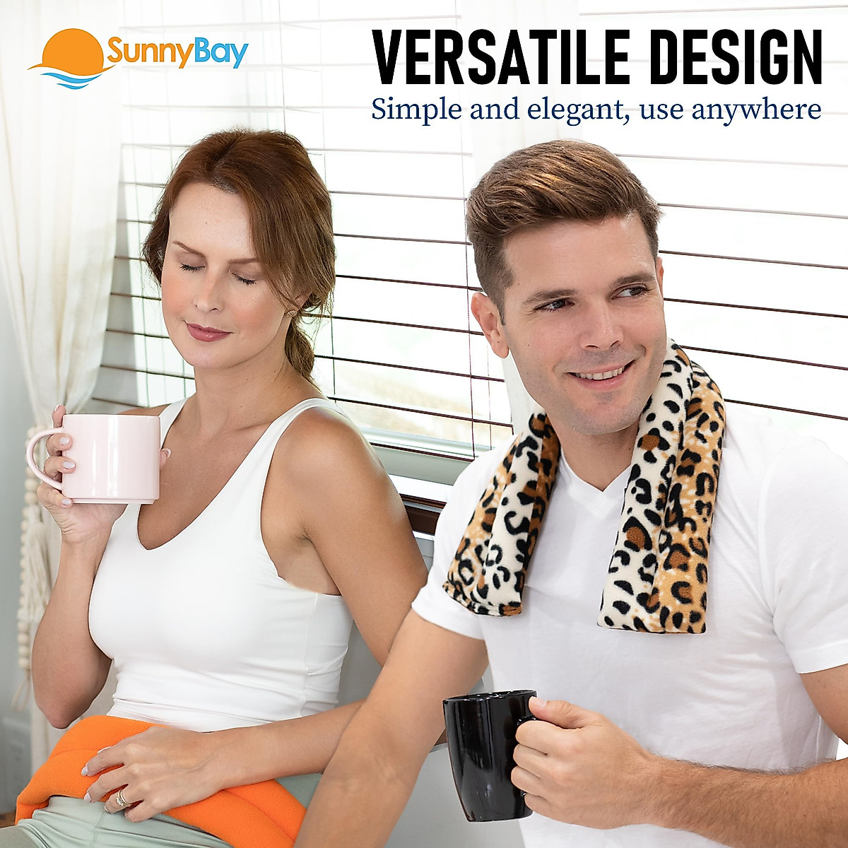 SunnyBay Microwave Heating Pad, Microwavable Moist Heated Neck and Shoulder Wrap, Versatile Weighted Beanbag Cold Pack or Warm Compress for Pain Relief, 26x4 Inches, London