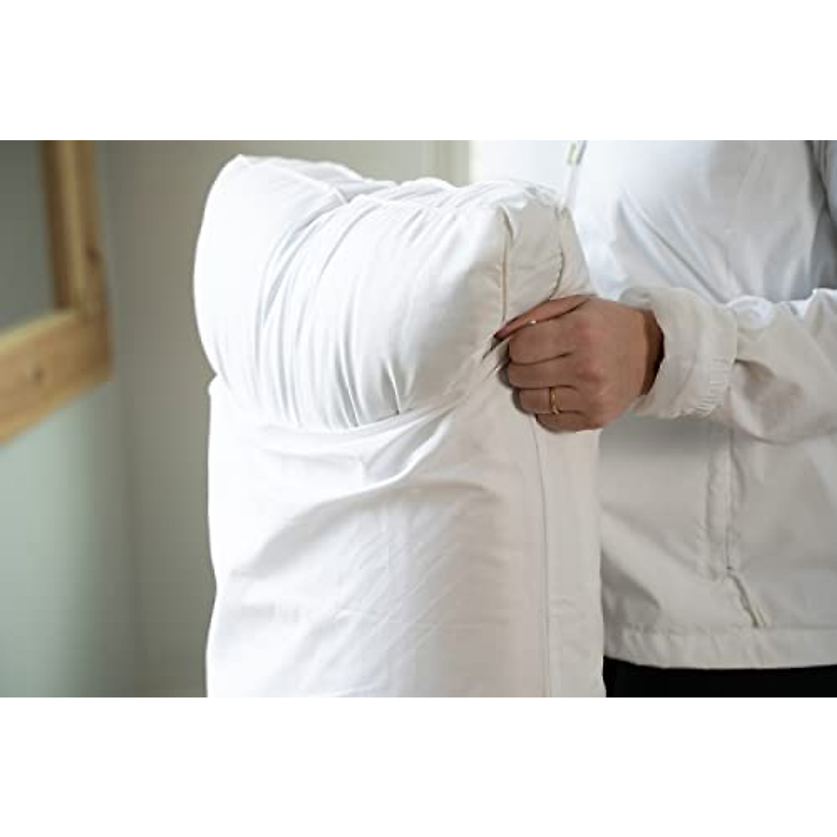 AllerEase 100% Breathable Cotton Pillow Protector for Sleeping, King 36" x 20" (Pack of 1) 2 Count