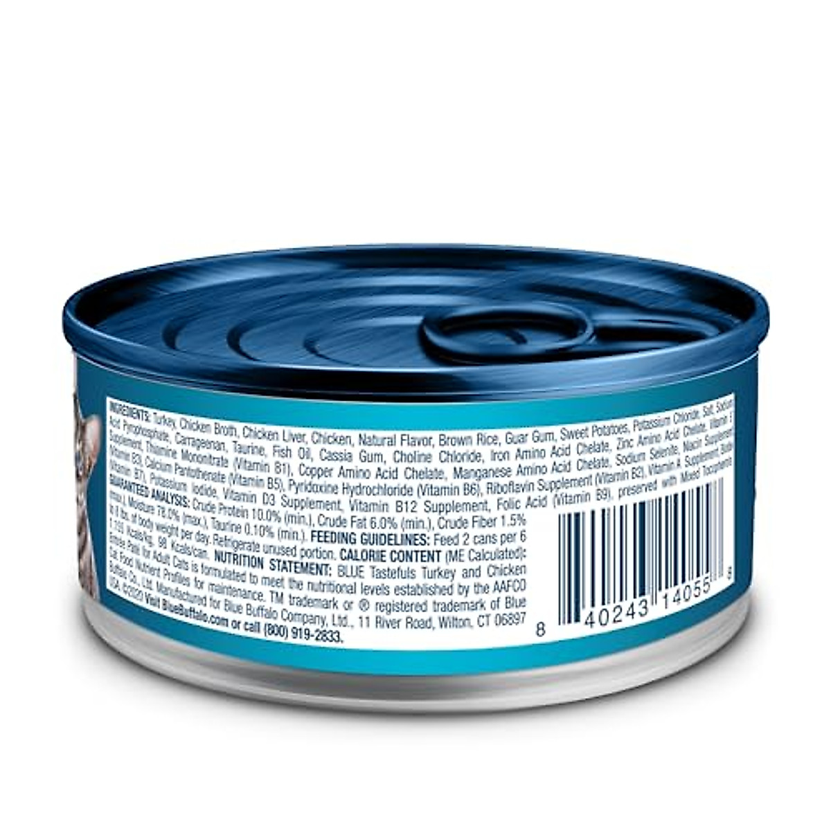 Blue Buffalo Tastefuls Wet Cat Food Paté, Made with Natural Ingredients, Turkey and Chicken Entrée, 3-oz Cans (24 Count)