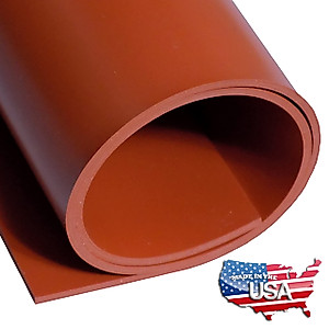 Red Silicone Rubber Sheet, 60A 1/16 x 9 x 12 Inch Commercial Grade, Made in the USA, No Adhesive Backing, High Temp Gasket Material