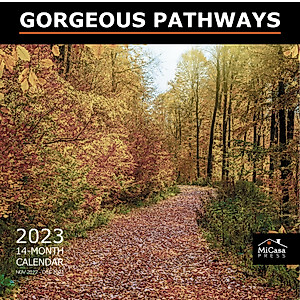 MICASA Gorgeous Pathways 2023 Hangable Monthly Wall Calendar | 12" x 24" Open | Thick & Sturdy Paper | Giftable | A Guiding Path
