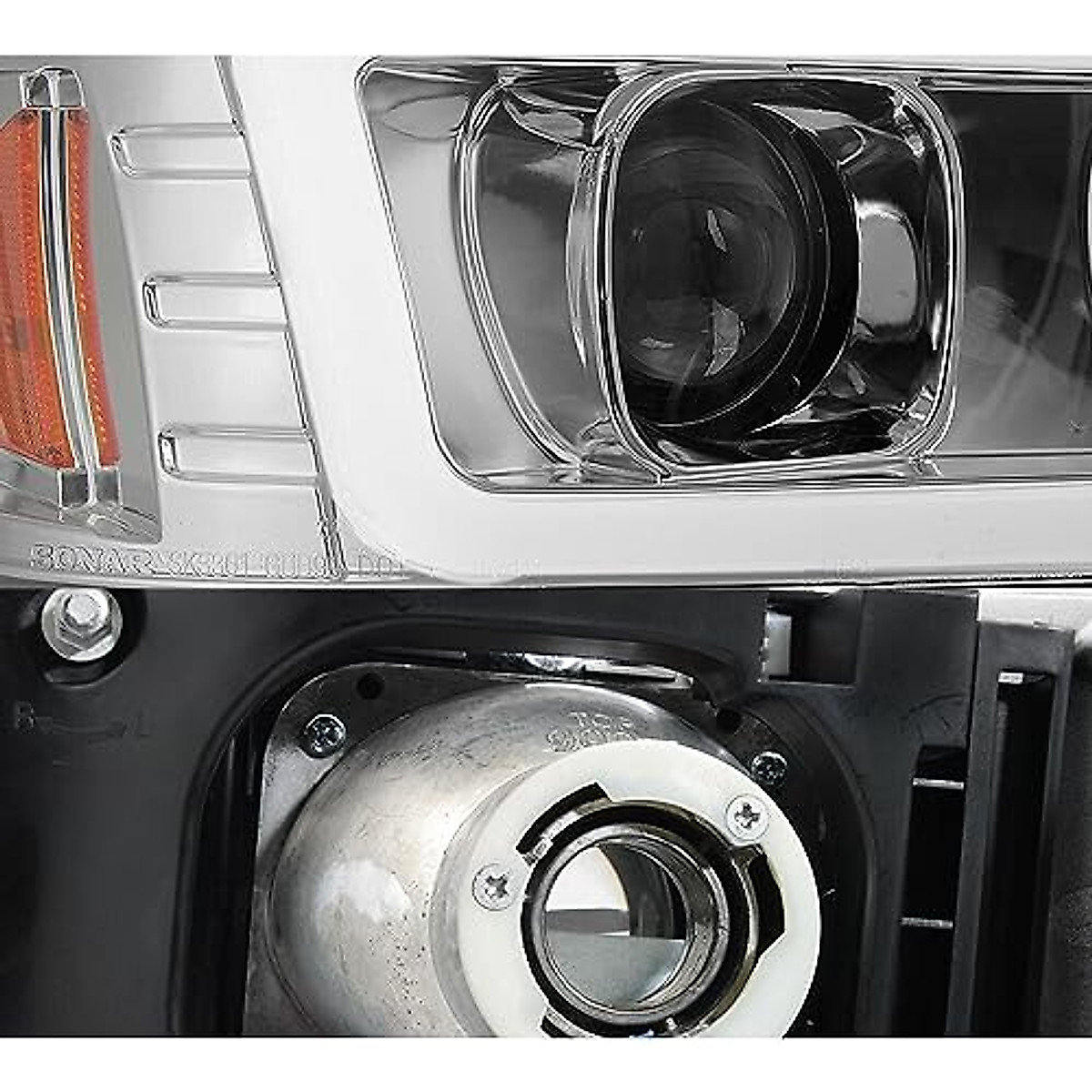 HH Building 2pcs Headlight Front Left Right Driver Passenger Side Clear Lens Chrome Housing LED Tube Projector Headlights 5_444-CDE00V2-LB-C A7799C0B3999C0B3903C_1999_2000_2001_2002_A18 GM2801186