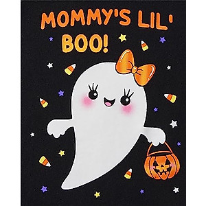 The Children's Place Baby Girls' and Toddler Halloween Short Sleeve Graphic T-Shirt, Mommys Lil Boo, 4T