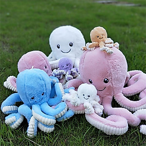 lapeche Plush Cute Octopus Dolls Soft Toy Stuffed Marine Animal for Boys Girls Birthday Presents (White, 16")