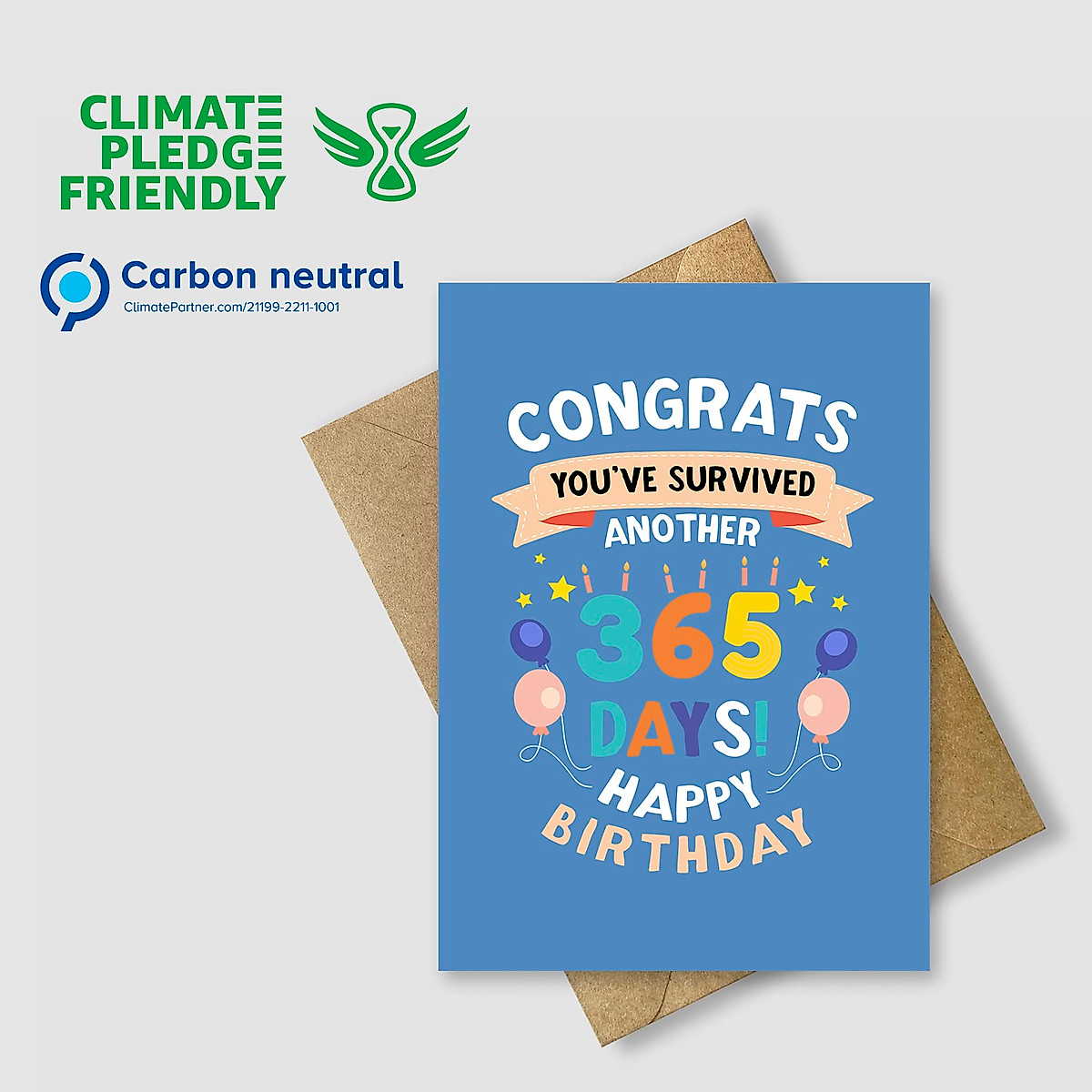 Funny birthday card for him or her with envelope | Joke card idea for 16th, 18th, 21st, 30th, 40th, 50th, 60th birthday for men or women | Fun bday card for best friend, family, co-worker…