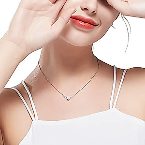 ALoveSoul Best Friend Necklace, Friendship Necklace 925 Sterling Silver Opal Bead Necklace Women Birthday Jewelry Gift Ideas