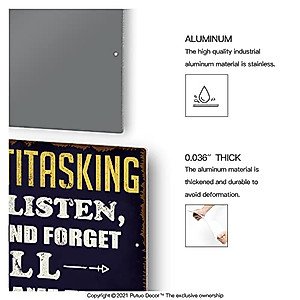 Putuo Decor Funny Sarcastic Metal Tin Sign, I'M Multitasking I Can Listen Ignore and Forget All at The Same Time