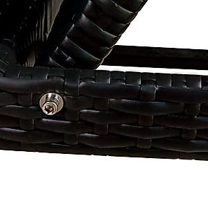 Outdoor Patio Chaise Lounges Chairs Furniture Adjustable Wicker Couch Bed Blue Thick Cushion.