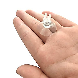 AQUANEAT Aquarium Suction Cups, for Fish Tank Airline Tubing, with Clips 1/4" Dia, 24pcs (Clear)