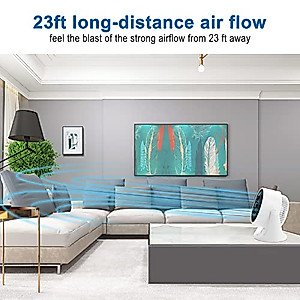 Tredy Air Circulator Fan,Small Quiet TurboForce Desk Fans with Base-Mounted Controls,3 Speed Cooling Fan,Floor Fan for Whole Room Home Bedroom Office-8 Inches