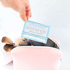 Freshends Luxurious Towelette Bundle — Makeup Remover, Hotel Bathroom Amenities, Air BNB Needs, Individually Packed Guest Bathroom Essentials for Clubs, Restaurants, Bars, Weddings 100 Bulk Pack, Blue
