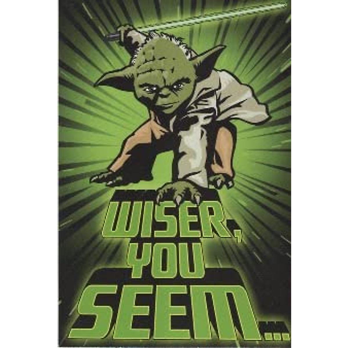 Heartline Star Wars Yoda Happy Birthday Card - Wiser, You Seem... Stronger Your Life Force... More Awesome Your Powers!