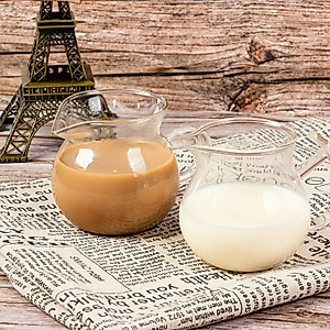 ELITEA Clear Glass Creamer Pitcher Milk Cream Tea Serving Pitcher (250ml, 8.5 oz. fl)