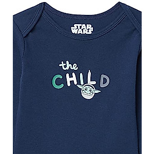 Amazon Essentials Disney | Marvel | Star Wars Unisex Babies' Long-Sleeve Bodysuits, Pack of 5, Star Wars Child, 3-6 Months