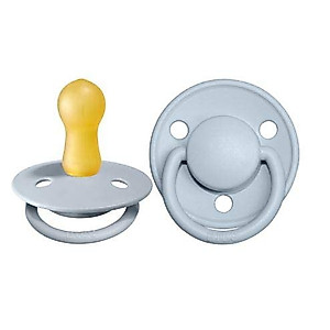 BIBS Pacifiers - De Lux Collection | BPA-Free Baby Pacifier | Made in Denmark | Set of 2 Baby Blue Color Premium Soothers | Size 6-18 Months