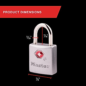 Master Lock TSA Luggage Locks with Key, TSA Approved Lock for Backpacks, Bags and Luggage, 4 Pack, 4683Q