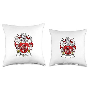 Family Crest and Coat of Arms clothes and gifts Pereira Coat of Arms-Family Crest Throw Pillow, 16x16, Multicolor