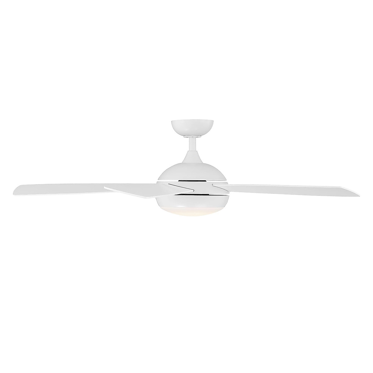 WAC Smart Fans Odyssey Indoor and Outdoor 5-Blade Ceiling Fan 54in Matte White with 3000K LED Light Kit and Remote Control works with Alexa and iOS or Android App