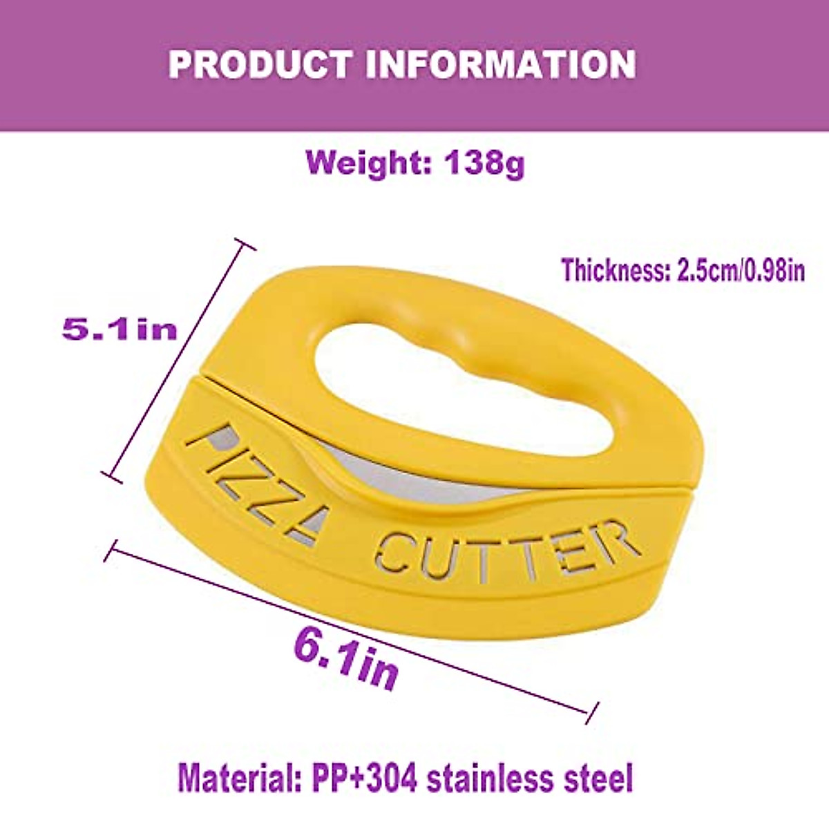 niceeshop Pizza Cutter, Pizza Knife sharp stainless steel blade, easy-to-clean and safe slicer with cover, for pizza lovers-a warm gift for mom.