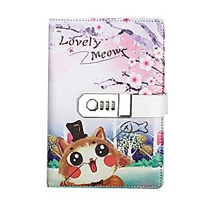 WPBOY Notebook B6 Notebook Creative Password Lock Journal Lock Diary Digital Password Notebook Locking Journal Diary，Students, Young People Use Notepad (Color : Purple)