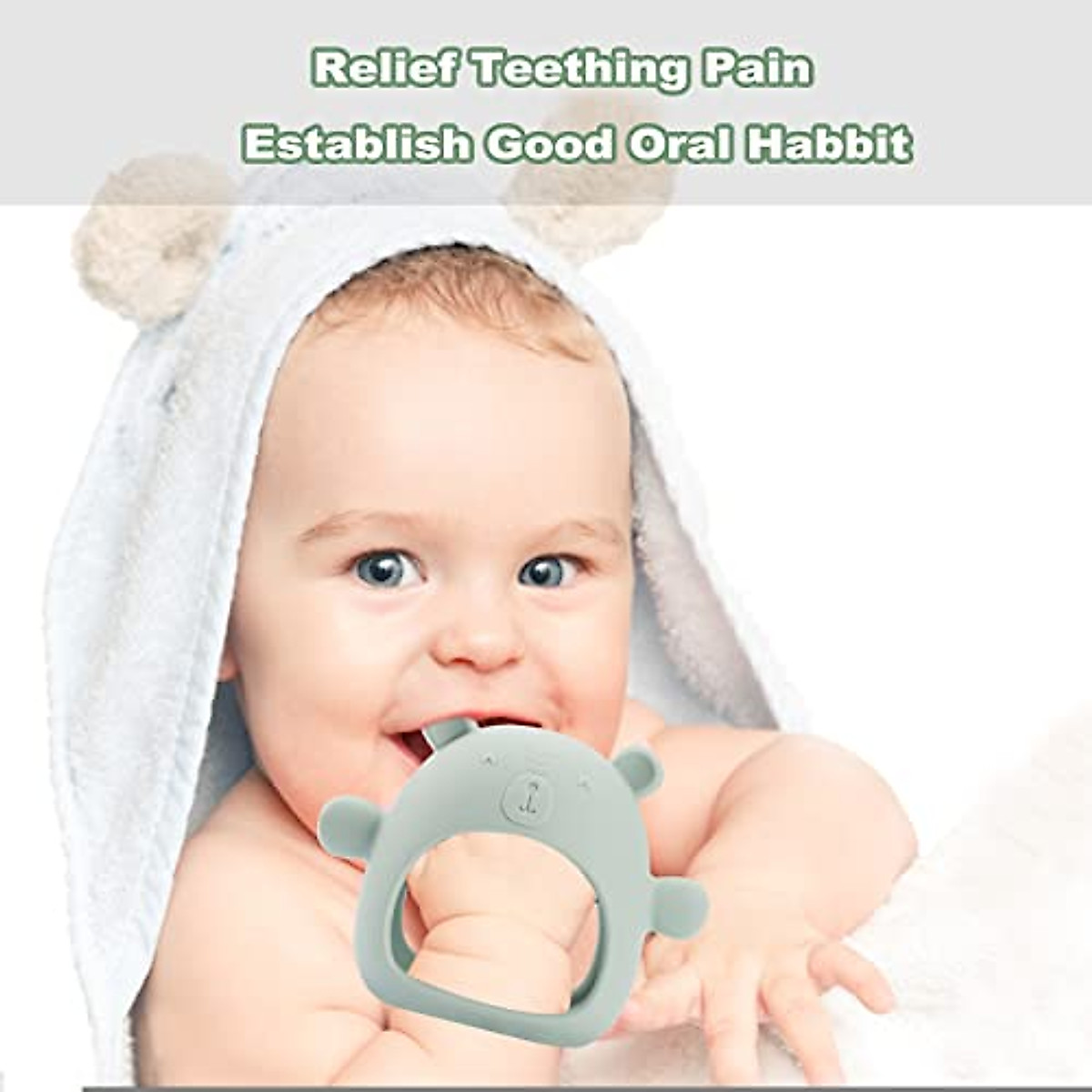 Teething Toys for Babies 3+ Months, AEOLZ Infants Anti-Drop Silicone Baby Mitten Teether Toy for Soothing Sore Gums, Baby Teething Relief Sucking Needs Chew Toy, BPA Free
