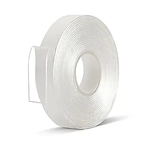 Maxwel Manufacturing Double Sided Tape Heavy Duty - 1/2 in 10 Ft Acrylic Sticky Mounting Tape Clear Removable Strong Two Sided Adhesive for Sign/Photo/Poster/Picture Mount(Pack of 1 Roll)