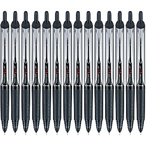 Pilot, Precise V5 RT Refillable & Retractable Rolling Ball Pens, Extra Fine Point 0.5 mm, Black, Pack of 14