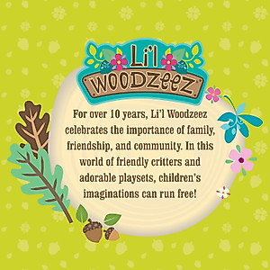 Li'l Woodzeez – Li'l Nibbles Drive Thru Diner – 40Pcs Dollhouse Playset – 2 Posable Doll Figures & 1 Storybook Included – Miniature Food & Accessories – Stackable Playset for Kids 3+