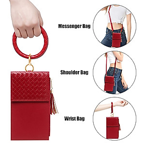 Badiya Small Crossbody Bag Cell phone Wallet Purse with Credit Card Holder for Women Bracelet Wristlet