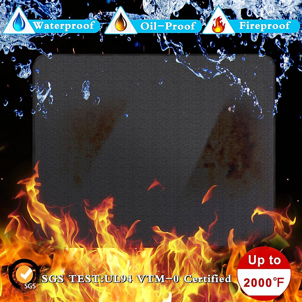UBeesize Thickened 60x42 inch Under Grill Mat for Outdoor Grill, Fireproof Mat for Lawn, Smokers, Gas Grills, Deck and Patio,Fireplace Mat Fire Pit Mat,Oil-Proof Waterproof Non-Slip BBQ Protector