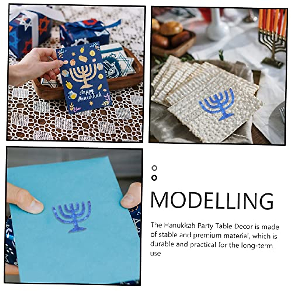 NOLITOY Jewish Holiday Party Supplies 100 Pcs Hanukkah Decoration Metal Non-Woven Fabric Wreath Jewish Hanukkah Decorations