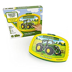 John Deere Kids Early Learning Activity Tablet - Read, Play, Press & Learn Electronic Activity Pad Reader With Removable Cards for Toddlers, ... & Answer Activity Desk (Press, Play & Learn)