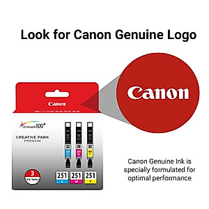 Canon CLI-251XL 3 Color Multi Pack Compatible to MG6320, iP7220, MG5420, MX922, MX722, MG7120, MG6420, MG5520, iX6820, iP8720, MG7520, MG6620, MG5620